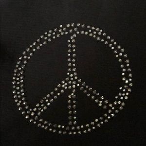 Hannah Banana | Jackets & Coats | Peace Sign Studded Bomber Jacket ...